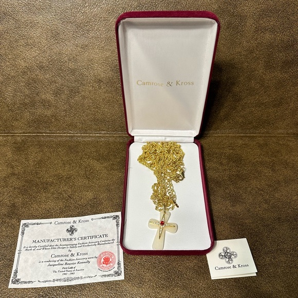 Jewelry | Camrose Kross Jackie Kennedy Brazilian Agate Cross Necklace ...